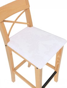 Potah na barovou židli Ingolf s čalouněným sedákem barva bílá látka lesklé, pletený vzor, vzorované