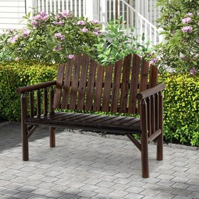 Costway 2-sedák zahradní lavice z masivního dřeva loveseat se šikmým opěradlem
