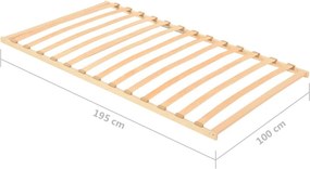 Lamelový rošt postele s 13 lamelami 100 x 200 cm 327258