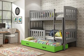 BMS Group Dětská postel Kubus 3 - Grafit / zelená 200x90