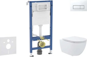 SANITINO - Set předstěnové instalace, klozetu Oudee a Slim sedátka softclose, tlačítko Delta50, alpská bílá SANI11CA31164