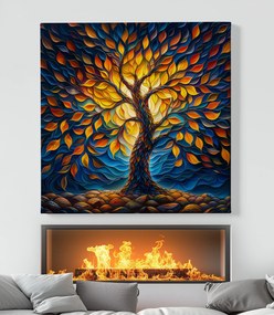 Obraz na plátně - Strom života Šupináč FeelHappy.cz Velikost obrazu: 100 x 100 cm
