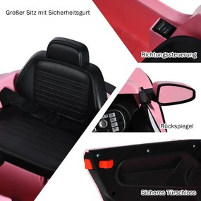 Costway VW Beetle dětské auto s hudbou a 2 režimy svícení včetně 2,4 G dálkového