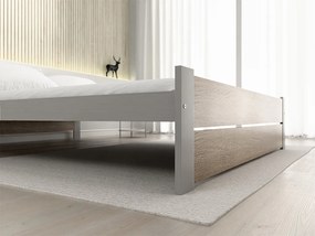 Postel IKAROS DOUBLE 180 x 200 cm, dub sonoma/šedá Matrace: Matrace Coco Maxi 20 cm, Rošt: Bez roštu