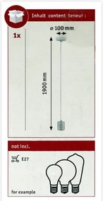 Paulmann 79750 - 1xE27/20W Lustr na lanku NORDIN 230V