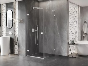 Mexen Lunar-B L, výklopný sprchový kout levý 80 x 80 cm, 8mm čiré sklo, bílý profil, 832L-080-080-20-00-L