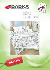 DADKA Povlečení bavlna Agáta mentolová na bílém 140x200, 70x90 cm