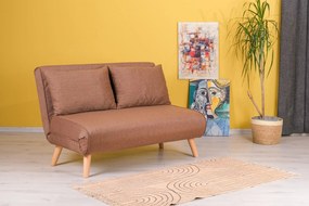 Hanah Home Rozkládací dvoumístná pohovka FOLDE hnědá 120 cm
