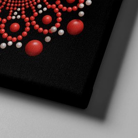 Obraz na plátně - Mandala červené perly FeelHappy.cz Velikost obrazu: 100 x 100 cm