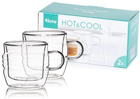 4Home Termo sklenice Stripe Hot&Cool 250 ml, 2 ks