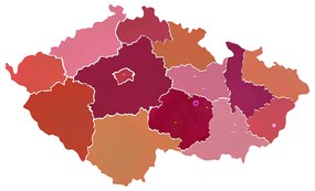 Vylen Barevná pěnová mapa ČR nástěnka 2150x1200mm