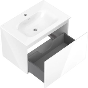 Mexen Orio, koupelnová skříňka 70 cm s umyvadlem Vela, 1 zásuvka, bílá lesklá, 91A10-07047-1-BF00-W23M00