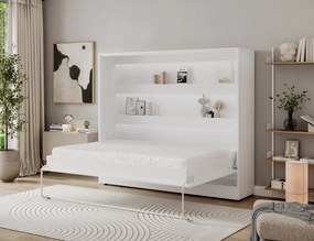 Devesto Sklápěcí postel Horizontální 140 Bílá LED