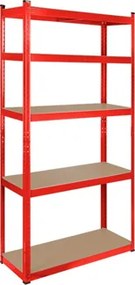Skladový regál REBEL RB-1251R 180x90x40, červený