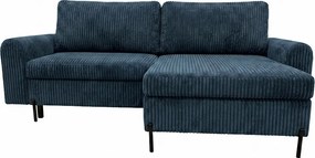 Rohová rozkládací sedací souprava do L PORTINE, 245 cm, s úložným prostorem Roh pohovky: Pravý roh, Barva látky Poso: Tmavě modrá (Poso 05)