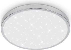 LED stropní svítidlo BRILONER Tak průměr 24cm 12W IP44 hvězdné nebe chrom 3933018