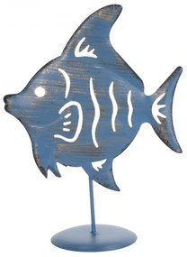 Ryba na podstavci - modrá 17x24 cm