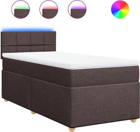 Box spring postel s matrací tmavě hnědá 80x200 cm textil 3288810