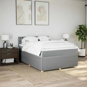Box spring postel s matrací světle šedá 140 x 190 cm textil 3289765