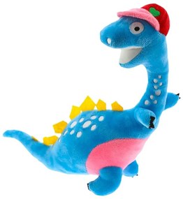 Modrý plyšový dinosaur ANKYLO s červenou čepicí