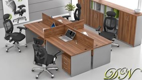 Sestava kancelářského nábytku Komfort 4.6, ořech/šedá ZE 4.6 19