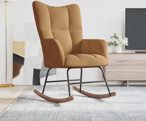 vidaXL Houpací křeslo samet [328140] Barva: Hnědá