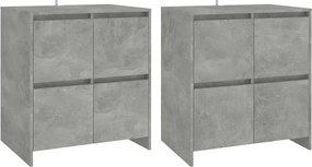 Příborníky 2 ks betonově šedé 70 x 41 x 75 cm dřevotříska 3098092