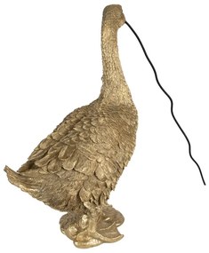 Stolní lampa ve tvaru zlaté husy držící lampu v zobáku – 42x23x60 cm