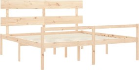 Postel s čelem pro seniory 200x200 cm masivní dřevo 3195371