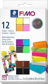 FIMO Effect Neon / Modelovací hmota / Sada 12× 25 g / Neonové barvy /