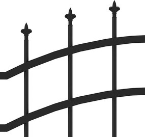 Zahradní plot Woerden s kopím nahoře černý 240 x 125 cm ocelový 151081