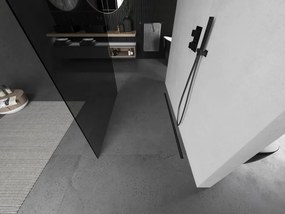 Mexen Kioto, sprchová zástěna Walk-In 100 x 200 cm, 8mm šedé sklo, grafitový profil, 800-100-002-66-40
