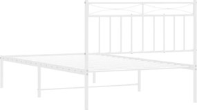 vidaXL Kovový rám postele s čelem 107 x 203 cm [373736] Barva: Bílá