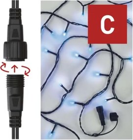 Propojovací vánoční řetěz bez zdroje EMOS Connecting D1AB01 ZY1928 100LED 10m modrá
