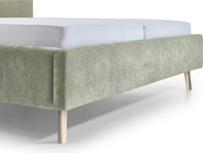 Světle zelená čalouněná dvoulůžková postel bez roštu 160x200 cm Mattis – Meise Möbel