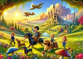 Art puzzle puzzle roztomilá hradní návštěva 200 dílků