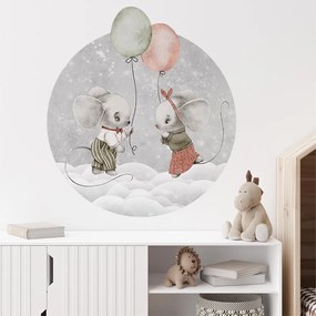 Gario Dětská nálepka na zeď Dreamland - myšky s balony Rozměry: 105 x 95 cm