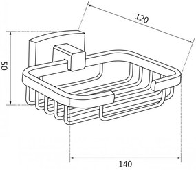 Mexen příslušenství, ZOJA drátěný držák na mýdlo, černá, 7019151-70