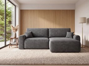 Rozkládací oboustranná sedací souprava do L NORDEN TILIA 250x140 cm, šedomodrá