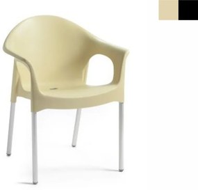 ROJAPLAST Zahradní židle - LISA, plastová/kovová Barva: béžová