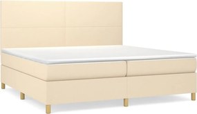 Box spring postel s matrací krémová 200x200 cm textil 3142206