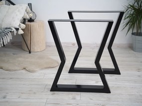 Robustní Železná Industrial Podnož Stolová Noha Hourglass 2ks Černá Rozměr: Š 60 x V 72 cm