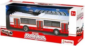 RAPPA Kovový trolejbus červený 16 cm / měřítko 1:35 / od 3 let