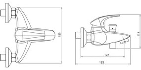 Novaservis Metalia 57 Baterie vanová, 15 cm, chrom 57020/1,0