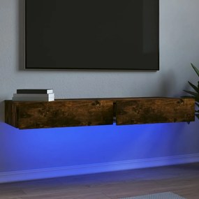 vidaXL TV skříňky s LED osvětlením 2 ks kouřový dub 60 x 35 x 15,5 cm