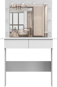 IDZ Toaletní stolek s LED osvětlením MINERVA II, 94 cm Bílá