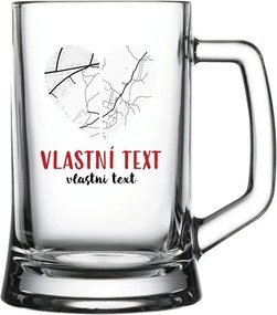 Personalizovaná pivní sklenice - Dvě místa, jedno srdce