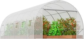Walk-in tunelový skleník 5,9 × 2,95 × 1,98 m pozinkovaný rám PE kryt bílý