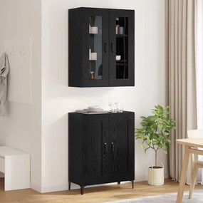 Vysoký bufet Černý dub 69,5 x 34 x 180 cm Kompozitní dřevo 3403582