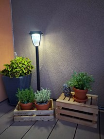 LED Solution Černá LED zahradní solární lampa 2W IP65 93cm 2894